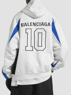 Balenciaga X Nba Collaboration Oversized Zip-up Hoodie - White