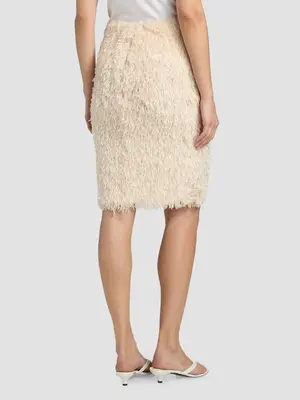TOTEME Feathered-jersey Knee-length Skirt