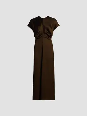 TOTEME Slouch Waist Midi Dress Bark