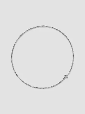 David Yurman Cross Station Necklace In Sterling 3.6mm