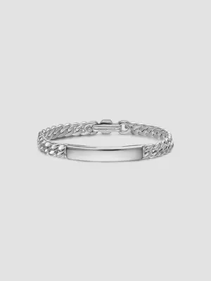 David Yurman Curb Chain Id Bracelet In Sterling 7mm - Silver