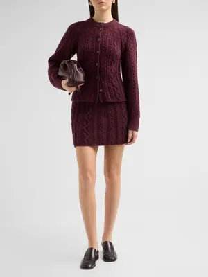Guest In Residence Cable-knit Cashmere-wool Mini Skirt