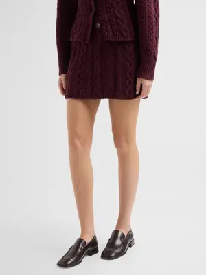 Guest In Residence Cable-knit Cashmere-wool Mini Skirt