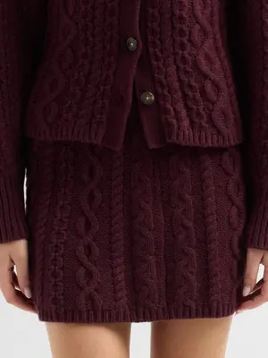 Guest In Residence Cable-knit Cashmere-wool Mini Skirt