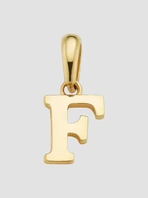 ORADINA 14k Yellow Gold My Letter Initial Pendant Charm - Letter F Gold