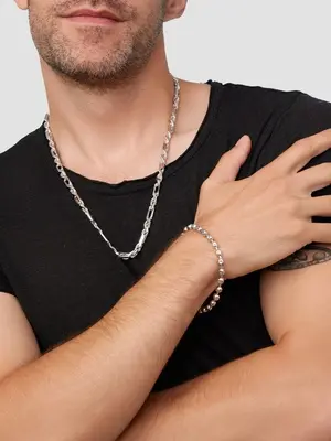 ORADINA Axis Bead Bracelet In Sterling