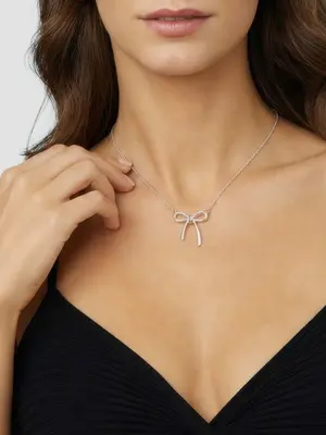 ORADINA Wrap Me Up Bow Pendant Necklace In Sterling