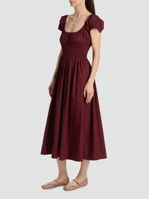 DÔEN Quinley Cotton Smocked Midi-dress