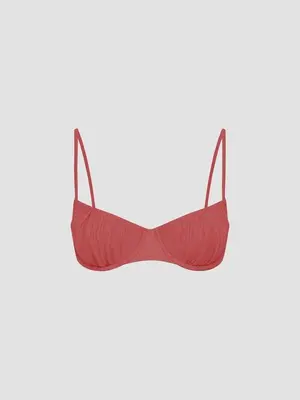 Peony Tapestry Everlasting Ruched Balconette Bikini Top - Rose