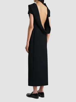 Khaite Iryl Draped Open-back Midi Dress
