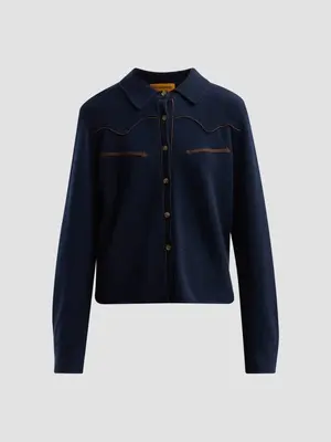 Guest In Residence Cashmere Cropped Western Shirt