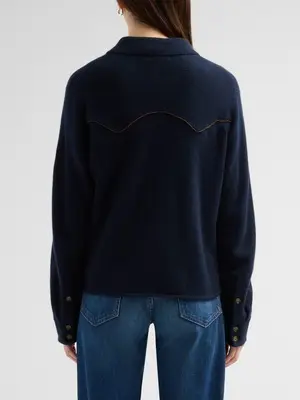 Guest In Residence Cashmere Cropped Western Shirt