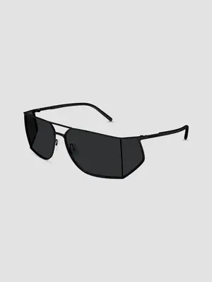 Saint Laurent Fashion Metal Sl 750 Rectangular Sunglasses - Black