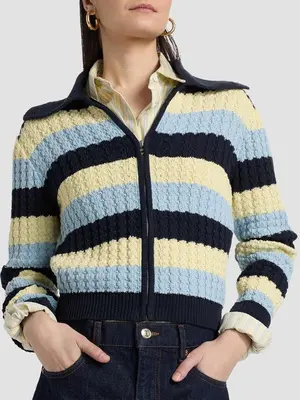 Guest In Residence Kirby Striped Silk-cotton Jacket