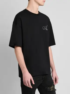 Amiri Crystal-embellished Logo Cotton T-shirt