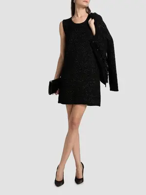 Chiara Boni La Petite Robe Bilok Metallic Tweed A-line Minidress