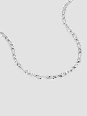 ORADINA Rhythm Link Necklace In Sterling - Silver 18in