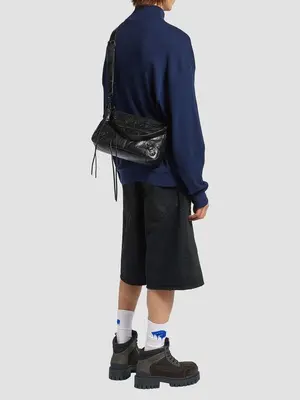 Balenciaga Le City Moto Small Crossbody Bag - Black