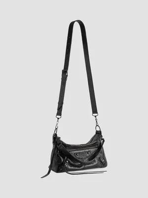 Balenciaga Le City Moto Small Crossbody Bag - Black