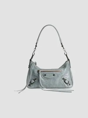 Balenciaga Le City Moto Small Crossbody Bag - Blue Grey