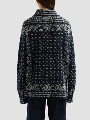 Guest In Residence Wild Rag Paisley Cashmere Knit Work Shirt