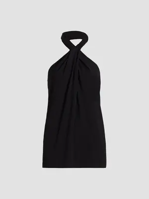 TOTEME Twisted Jersey Halter Top - Black