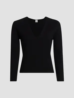 TOTEME Compact Knit V-neck Top