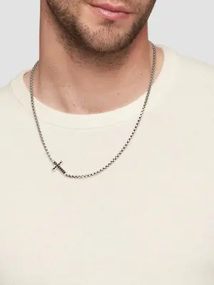 David Yurman Cross Station Necklace In Sterling