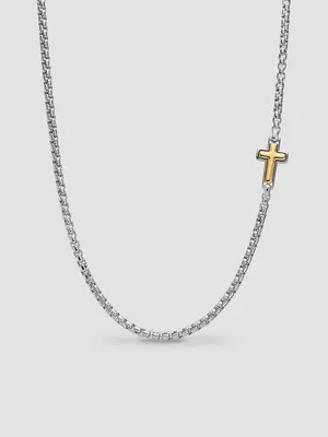 David Yurman Cross Station Necklace In Sterling - Silver