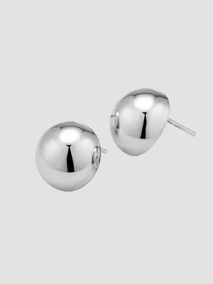 ORADINA Belle Of The Ball Button Studs In Sterling