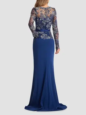 Tadashi Shoji Floral-embroidered Lace Gown