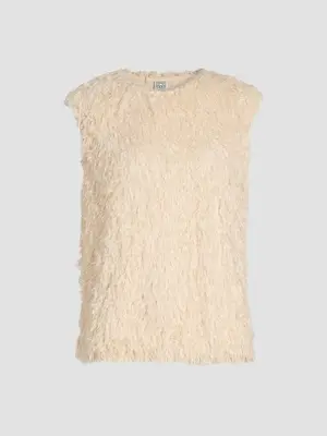 TOTEME Feathered Jersey Sleeveless Top