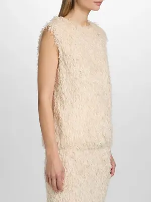 TOTEME Feathered Jersey Sleeveless Top