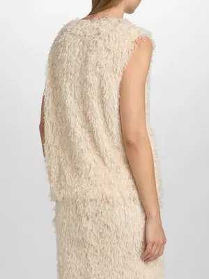 TOTEME Feathered Jersey Sleeveless Top