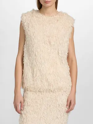 TOTEME Feathered Jersey Sleeveless Top