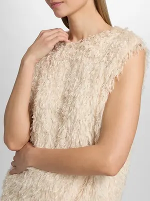 TOTEME Feathered Jersey Sleeveless Top