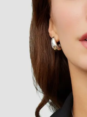 ORADINA Contour Drop Earrings In Sterling