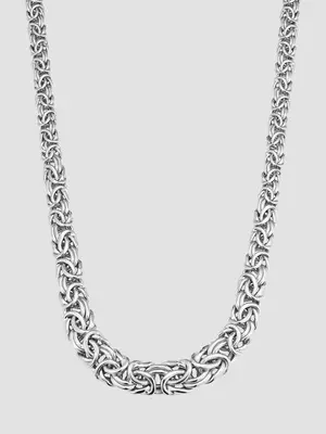 ORADINA Byzantine Artisan Graduated Necklace In Sterling - Silver