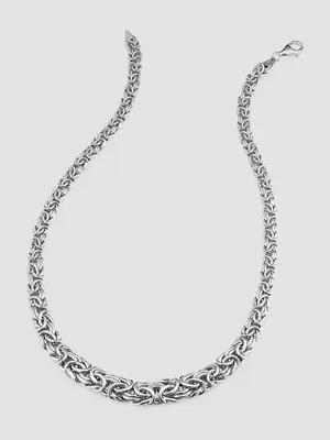 ORADINA Byzantine Artisan Graduated Necklace In Sterling