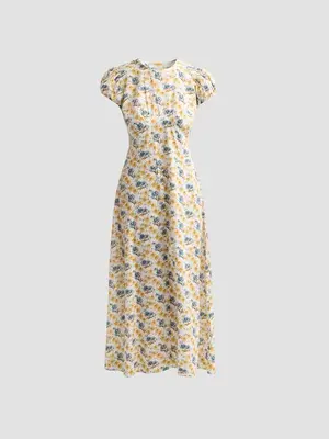 DÔEN Rhodia Printed Midi Dress - Narcissus Bloom