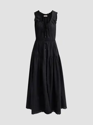 DÔEN Hortense Button-front Cotton Maxi Dress