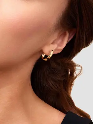 ORADINA 14k Yellow Hug Me Hoops