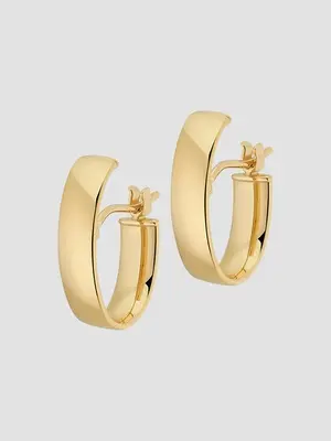 ORADINA 14k Yellow Hug Me Hoops