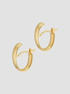 ORADINA 14k Yellow Hug Me Hoops