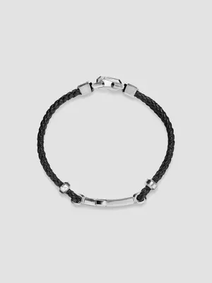 David Yurman Streamline Cross Station Bracelet In Black Leather