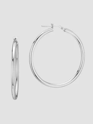 ORADINA Bold Everyday Hoops In Sterling