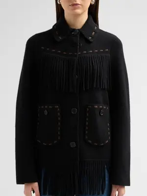 Guest In Residence Western Cashmere-wool Fringe Jacket