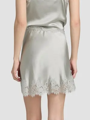 DÔEN Giulietta Lace-trim Silk Miniskirt