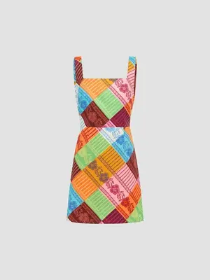 ALEMAIS Kaleidoscope Squareneck Mini Dress