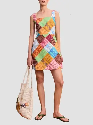 ALEMAIS Kaleidoscope Squareneck Mini Dress